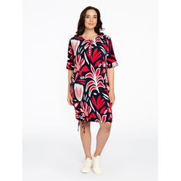 YOEK Kleid Damen Gr&ouml;&szlig;e 56/58 nachtblau / rot / wei&szlig; Sommerkleid