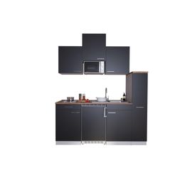 respekta K&uuml;chenzeile 'Luis' mit E-Ger&auml;ten schwarz/wei&szlig; 180 cm