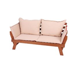 Garden Pleasure Gartenbank 'Fortuna' 2-Sitzer Eukalyptusholz braun 72 x 75 x 195 cm