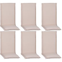 Beo Hochlehner-Auflagenset 'Aurich' beige 52 x 120 x 8 cm 6 St&uuml;ck