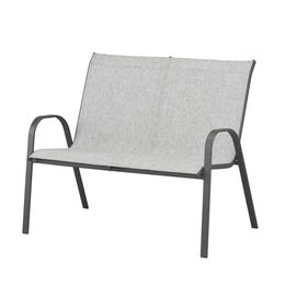 toom Gartenbank 'Laura' 2-Sitzer Stahl hellgrau 73 x 113 x 93 cm