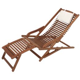 Garden Pleasure Sonnenliege 'Alaska' verstellbar/klappbar Eukalyptusholz braun 59,5 x 78 x 145 cm