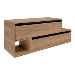 Fackelmann Waschtischunterschrank 'Vita' Eichefarben Braun/schwarz links 128,7 x 51,6 x 46,5 cm