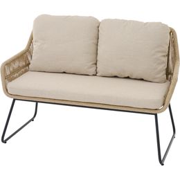 siena GARDEN Gartenbank 'Kansas' 2-Sitzer Edelstahl/Aluminium taupe 135 x 85 x 70 cm