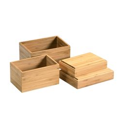 Kesper Aufbewahrungsboxen Bambus 4er-Set