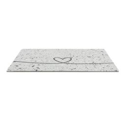 Astra Fussmatte 'Miabella' 66 x 110 cm Herz Marmor hellgrau