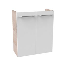 Fackelmann Waschbeckenunterschrank 'SBC' braun, wei&szlig; gl&auml;nzend 52 x 60 x 24,3 cm