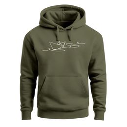 Neverless Sweatshirt 'Paperschiff' Herren Gr&ouml;&szlig;e XL gr&uuml;n