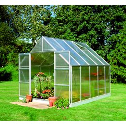 HALLS Gew&auml;chshaus 'Magnum 108' 257 x 322 cm mit 6 mm Doppelstegplatten aluminiumfarben