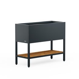Herstera Hochbeet 'Deco' Stahl anthrazit/Holzoptik 100 x 40 x 80 cm