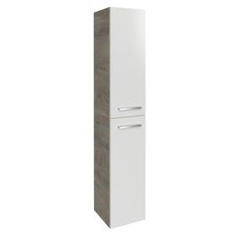 Fackelmann Hochschrank 'B.Style' braun, wei&szlig; gl&auml;nzend 30 x 162 x 31,6 cm rechts