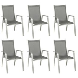 Acamp Gartenstuhlset 'Urban' stapelbar Aluminium anthrazit/silber 6 St&uuml;ck