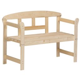 Gartenbank 'Emma' 2-Sitzer Nadelholz hellbraun 125 x 75 x 45 cm
