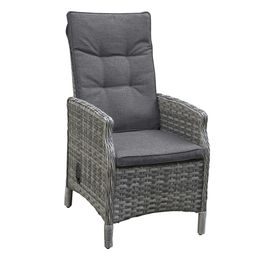 Gartensessel 'Delia' Aluminium grau 60 x 110 x 70 cm
