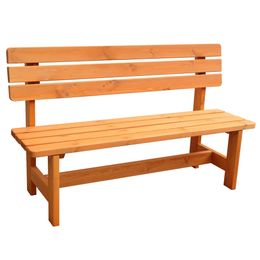 Promadino Gartenbank 'Summer' 3-Sitzer Nadelholz braun 150 x 90 x 51 cm