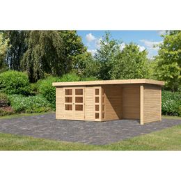 Karibu Gartenhaus-Set 'Terko 5' Fichtenholz naturbelassen 210 x 522 x 246 cm
