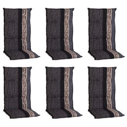 Beo Hochlehner-Auflagenset 'Bangui' grau/braun 50 x 118 x 6 cm 6 St&uuml;ck