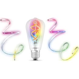 LEDVANCE LED-Leuchtmittelset 'Smart' dimmbar klar E27 8,5 W 550 lm RGB - tunable white