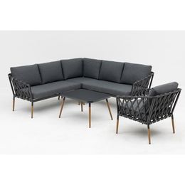 Mandalika Loungem&ouml;belset 'Amantea' Aluminium anthrazit 4-teilig