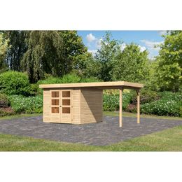 Karibu Gartenhaus-Set 'Raskola 3,5' naturbelassen mit Schleppdach 491 x 211 x 262 cm