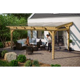 Skan Holz Terrassen&uuml;berdachung 'Sanremo' Leimholz natur 541 x 250 cm