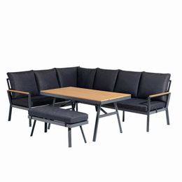 Loungem&ouml;belset 'Wilma' Aluminium anthrazit 4-teilig