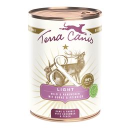 Terra Canis Hundenassfutter 'Light' Wild & Kaninchen mit Gurke & Pfirsich 400 g