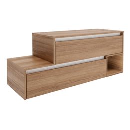 Fackelmann Waschtischunterschrank 'Vita' Eichefarben Braun/wei&szlig; rechts 128,7 x 51,6 x 46,5 cm
