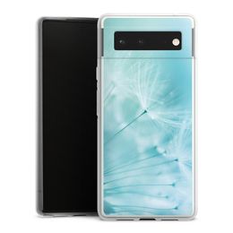 DeinDesign Google Pixel 6 Handy Silikon H&uuml;lle Case transparent Handyh&uuml;lle Dandelion Flower Winter Silikon Case