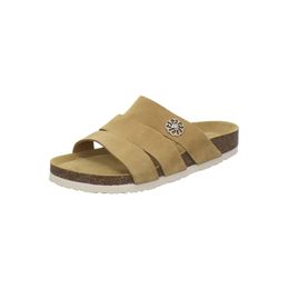 AFS-Schuhe Mules 'Pantoletten Damen cognac Veloursleder' female size 39 Cognac