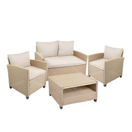 Bellavista Loungem&ouml;belset 'Madeira III' Stahl beige 5-teilig