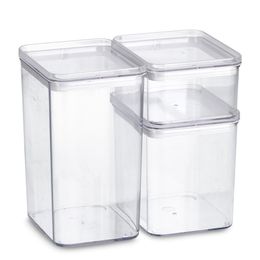 zeller Vorratsdosen-Set transparent/wei&szlig; 3-teilig