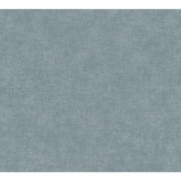 A.S. Cr&eacute;ation A.S. Cr&eacute;ation Vliestapete 'Colourful Walls' Uni blau-petrol 0,53 x 10,05 m