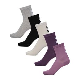 Hummel Socken M&auml;dchen Gr&ouml;&szlig;e 23/26 grau / lila / schwarz / wei&szlig;