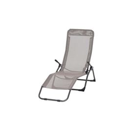 Liegestuhl klappbar taupe 60,5 x 94,5 x 140 cm