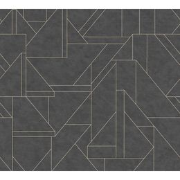 A.S. Cr&eacute;ation A.S. Cr&eacute;ation Vliestapete 'Metropolitan Stories Travel Styles' Geometrie/Muster schwarz 0,53 x 10,05 m