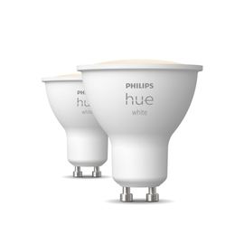 PHILIPS Hue LED-Leuchtmittelset 'Hue White' dimmbar Reflektor GU10 4,2 W 400 lm warmwei&szlig; 2 St&uuml;ck