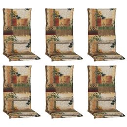 Beo Hochlehner-Auflagenset 'Glasgow' beige/gr&uuml;n 48 x 120 x 5 cm 6 St&uuml;ck