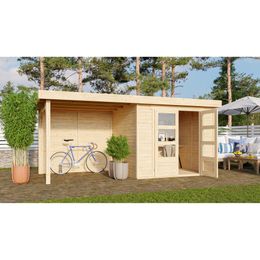 Woodfeeling Gartenhaus 'Dornhan 3' Flachdach Set 2, 242 x 217 x 211 cm, naturbelassen