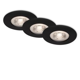 Briloner LED-Einbauleuchtenset 'Kulana' dimmbar 4,9 W 1440 lm warmwei&szlig; &Oslash; 9 cm 3 St&uuml;ck
