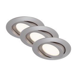 Briloner LED-Einbauleuchtenset 'Flat Move' 14,4 W 1800 lm neutralwei&szlig; &Oslash; 10,6 cm 3 St&uuml;ck