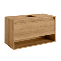 Fackelmann Waschbeckenunterschrank 'Natura' braun matt 93,4 x 52,3 x 45,5 cm