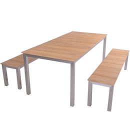 Garden Pleasure Gartenm&ouml;belset 'Dallas' f&uuml;r 4 Personen Metall/Holz