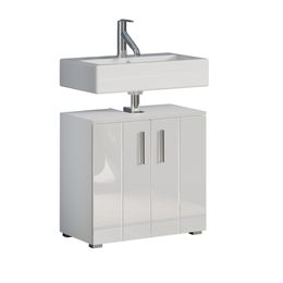 TRENDTEAM Waschbeckenunterschrank 'Wons' wei&szlig; Hochglanz 60 x 58 x 34 cm