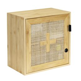 Wenko Medikamentenschrank 'Allegre' Bambus/Rattan abschlie&szlig;bar 30 x 17,8 x 30 cm