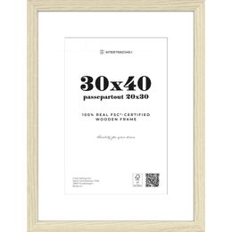 Intertrading Bilderrahmen 'Toronto' Holz ahornfarben 30 x 40 cm, Passepartout