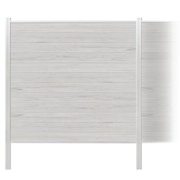 Elephant Zaun-Komplettset 'Roma Line' WPC beige mit Pfosten eloxiert zum Einbetonieren 939 x 180 cm