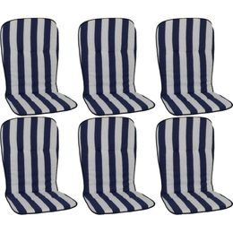 Beo Hochlehner-Auflagenset 'Mono' wei&szlig;/blau 44 x 96 x 4 cm 6 St&uuml;ck