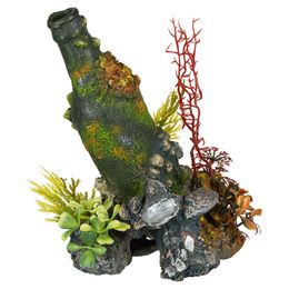 Aqua Della Deko-Flasche versunken Polyresin 15 x 11,5 x 20 cm