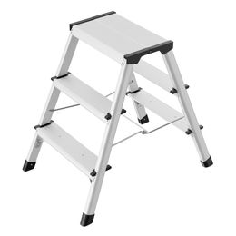 Hailo Trittleiter 'D60 StandardLine' 2 x 3 Stufen, silbern 60 cm